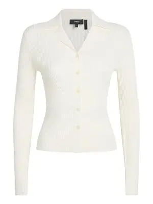 THEORY Ribbed Polo Cardigan