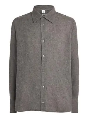 WON HUNDRED Wool-viscose Adriel Shirt Brown