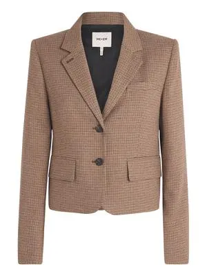 ME+EM Slim Cropped Blazer - Brown