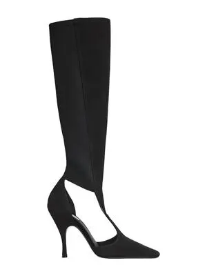 Alaïa Suede Cut-out Boots 100 - Black