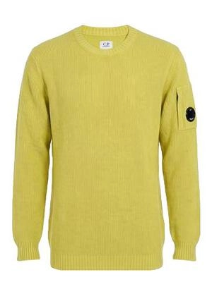 C.P. COMPANY Ribbed Crewneck Sweater With Zipper Pocket - Green
