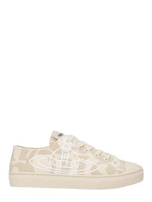 VIVIENNE WESTWOOD Low-top Sneakers With Signature Print - Beige