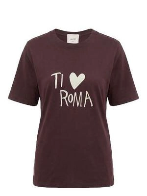 ALYSI Cotton T-shirt With Print - Red