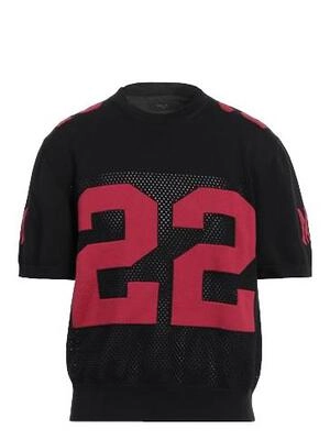 Amiri Two-tone Crewneck Short Sleeve Sweater - Black