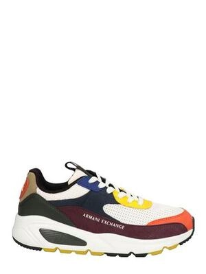 Armani Exchange Low-top Sneakers In Synthetic Material And Textile Fibers - White