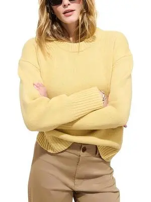 ALEX MILL Nottinghill Wool Blend Crewneck Sweater - Daisy Yellow