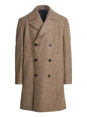 BALDESSARINI Double-breasted Boiled Wool Coat - Beige