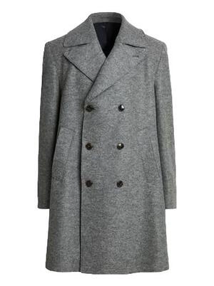BALDESSARINI Double-breasted Boiled Wool Coat - Grey