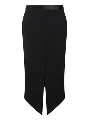 TOM FORD Satin-trim Back-slit Skirt - Black