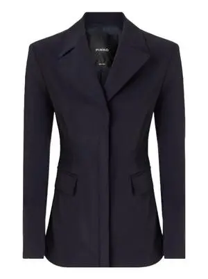 Pinko Slim-fit Blazer With Notched Lapel - Dark Blue