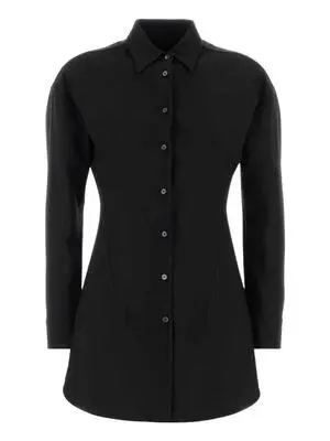 JIL SANDER Long Sleeve Button-up Shirt - Black