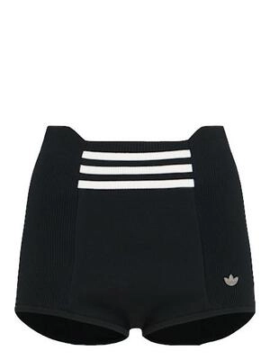 ADIDAS ORIGINALS High-waisted Shorts With Stripes - Black