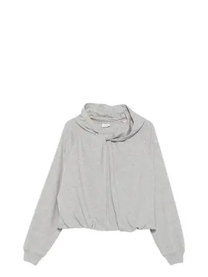 Dries Van Noten Long Sleeve Twisted Detail Hoodie - Grey