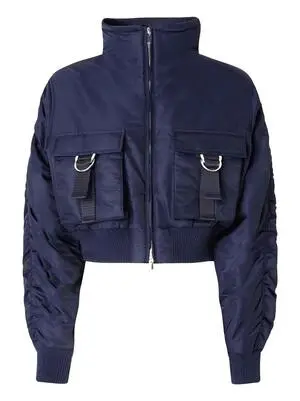 Pinko Cropped Ruched-sleeve Jacket - Blue