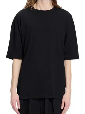 ANN DEMEULEMEESTER Slogan-print Cotton T-shirt - Black