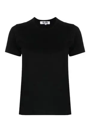 Play Comme Des Garcon Logo Patch Cotton T-shirt - Black