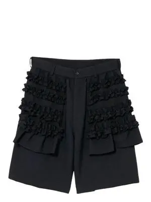 Comme Des Garçons Ruffle Knee-length Shorts - Black