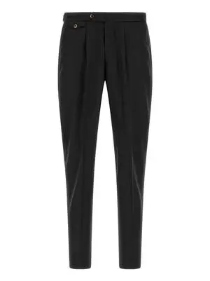 PT TORINO Pt Pantaloni Union Pleated Trousers With Adjustable Waist Black