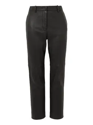 JOSEPH Coleman" Slim-leg Leather Pants - Black