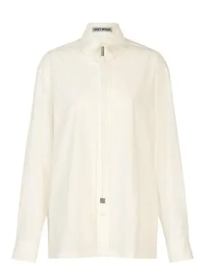 Issey Miyake Long Sleeve Shirt With Unique Collar Detail - White