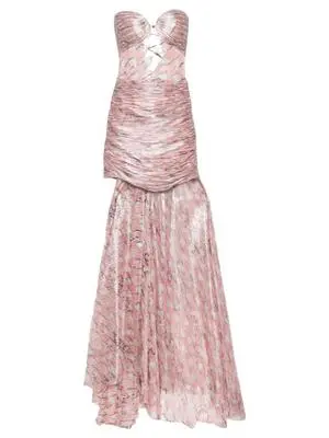 MARIA LUCIA HOHAN Sleeveless Sweetheart Neckline Cut-out Dress With Train - Nude