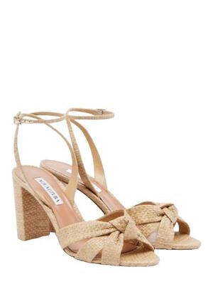 AQUAZZURA Knotdetail Highheeled Sandals - Beige