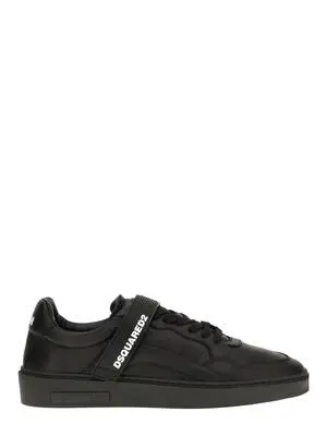 Dsquared2 Low Top Sneakers With Logo Print - Black