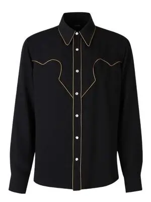 Amiri Piped Western Shirt - Black