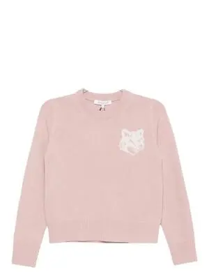 Maison Kitsuné Maison Kitsune Long Sleeve Crew Neck Sweater Pink