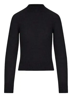 Dries Van Noten Mock Neck Knit Top - Black