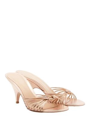 GIANVITO ROSSI Gianvito Rossi Metallic Leather Mules Nude