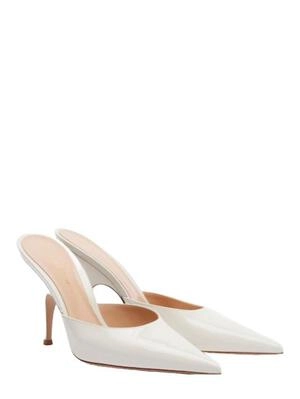 GIANVITO ROSSI Patent Leather Mules - White
