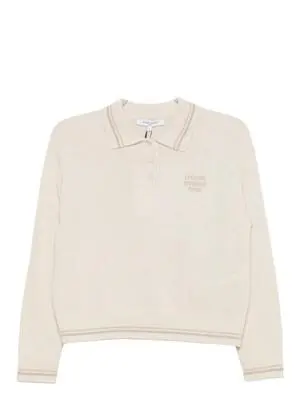 Maison Kitsuné Long Sleeve Polo Shirt With Ribbed Details - Pink
