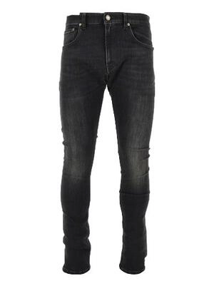 PT TORINO Faded Effect Straight Leg Jeans - Black