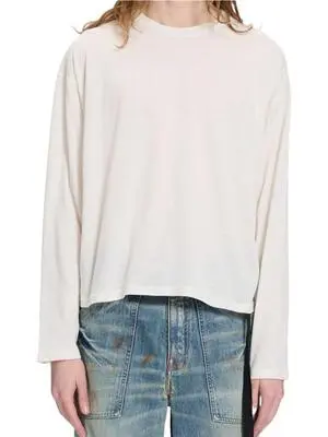 ANN DEMEULEMEESTER Graphic-print Long-sleeved T-shirt - White