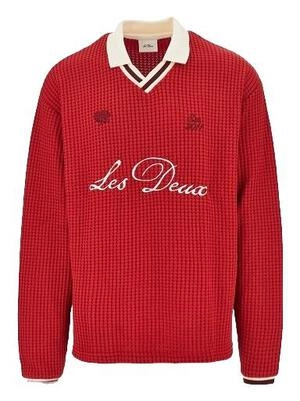 LES DEUX Knit Polo Shirt - Red