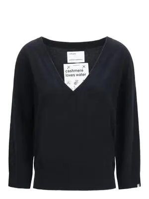 Extreme Cashmere Pearl V-neck Knitted Sweater - Black