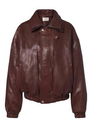 Magda Butrym Leather Blouson Jacket - Coffee Color