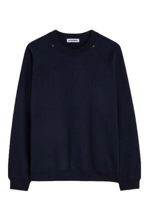 JIL SANDER Cashmere Blend Crewneck Sweatshirt With Polka Dot Embroidery - Dark Blue