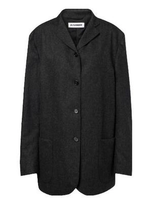 JIL SANDER Wool Flannel Jacket - Black