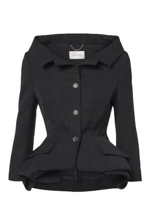 Magda Butrym Peplum Wool Blazer - Black