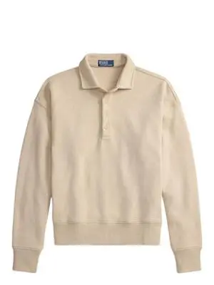 Polo Ralph Lauren Long Sleeved Knitted Polo Shirt - Expedition Dune Heather