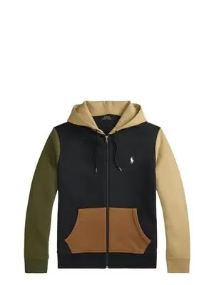 Polo Ralph Lauren Colour-block Logo-embroidered Hoodie - Black/beige/green