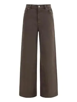 P.a.r.o.s.h P.A.R.O.S.H. Cotton-Blend Wide-Leg Trousers Brown
