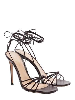 GIANVITO ROSSI Solid Leather Slingback Sandals - Black