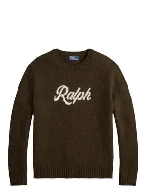 Polo Ralph Lauren Polo Ralph Lauren Logo Intarsia Crewneck Sweater Brown