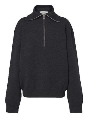 RÓHE Róhe Wool And Cashmere Half-Zip Sweater Black