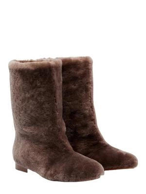 Gabriela Hearst Tina Shearling Mid-calf Boots - Black