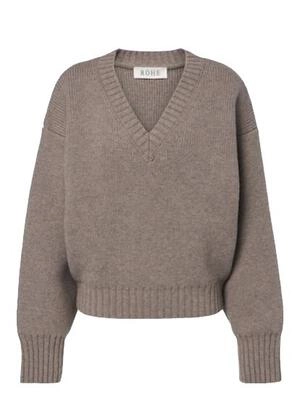 RÓHE V-neck Wool Sweater - Gray
