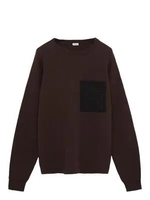 Loewe Loewe Logo Patch Pocket Sweater Dark Brown/black